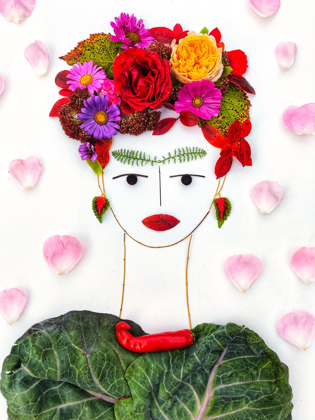 ETERNITY • Botanical Portrait of a Floral Lady Art Print. Flower Wall ...