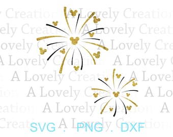 Mickey fireworks svg | Etsy