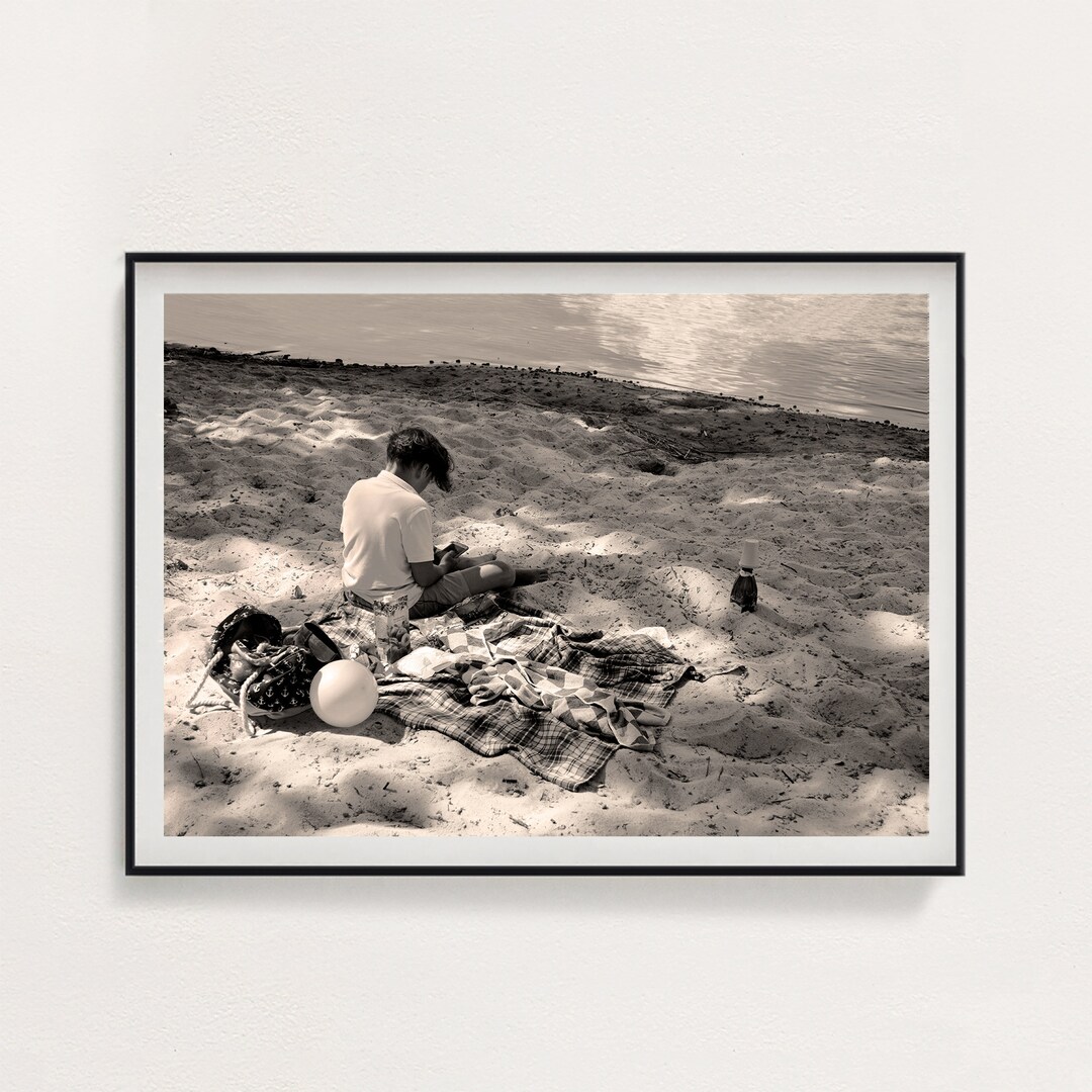 Careless Summer Kafka on the Shore Sand Beach Sepia Print - Etsy