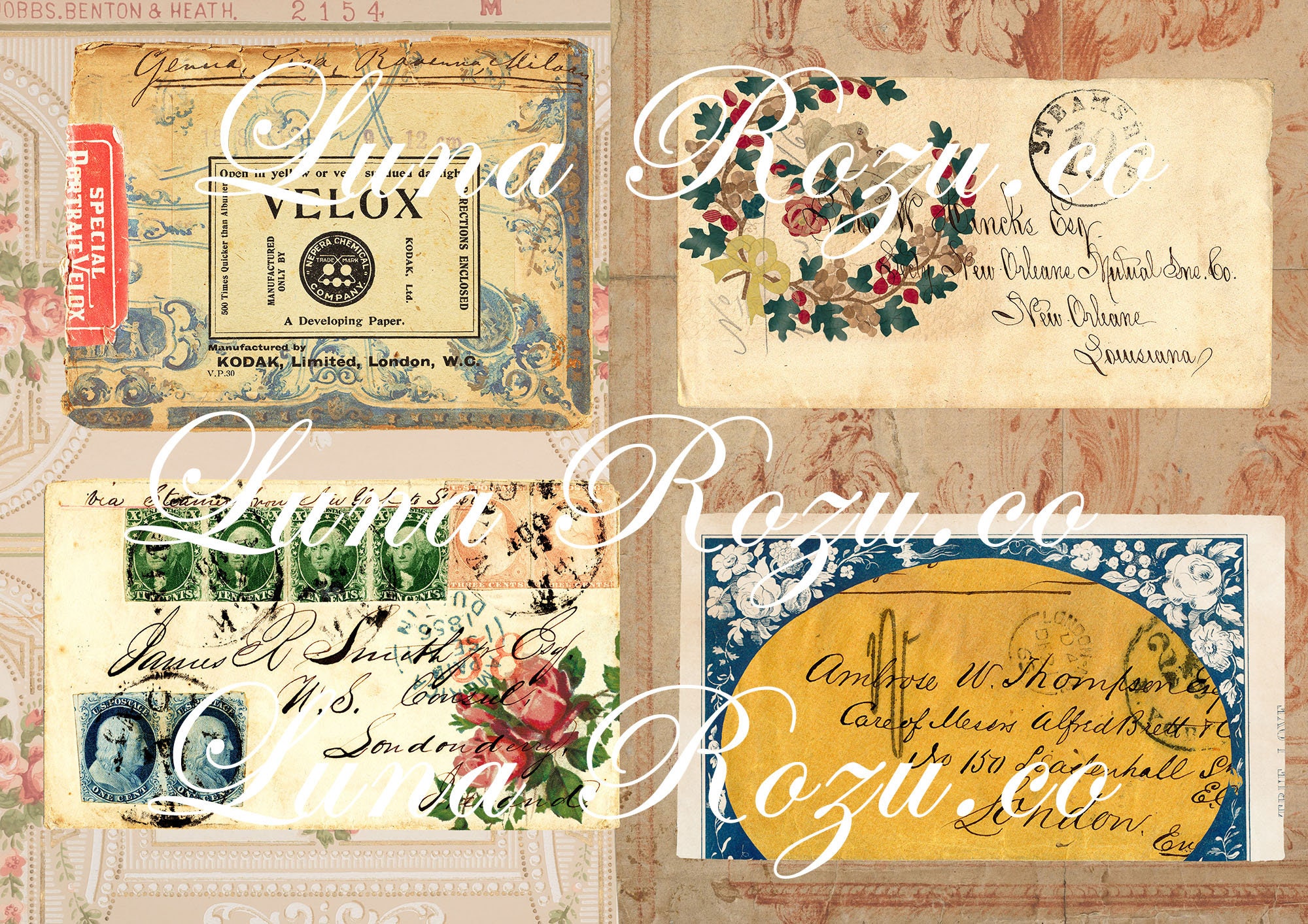 Heaven Sent Vintage Envelope Covers for Junk Journals Digital Download ...