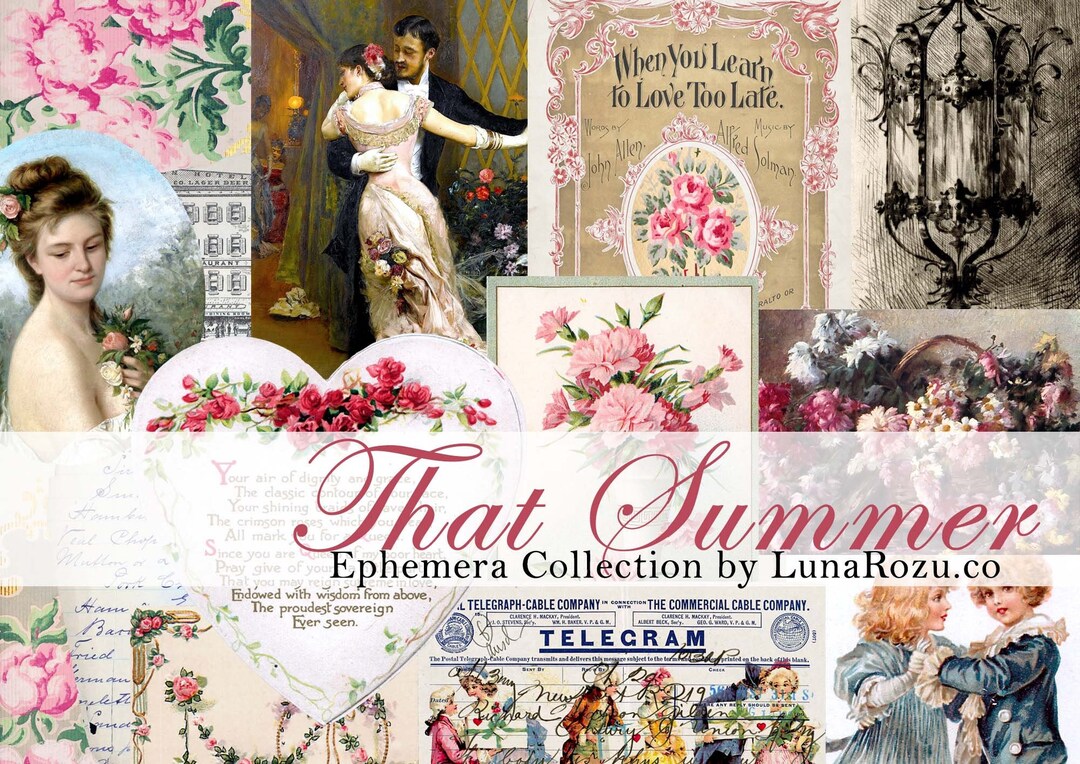 That Summer - Vintage Romantic Ephemera for Junk Journals - Digital ...