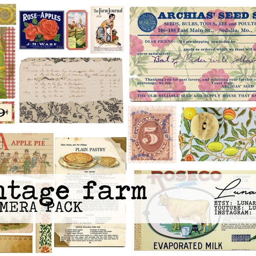 Digital Collage Sheet Farm Vintage Farm Ephemera Farm - Etsy