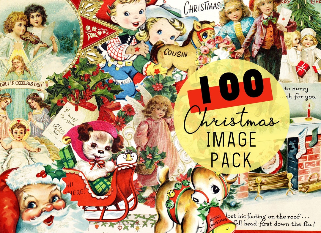 100 Vintage and Retro Christmas Images - Santa, Reindeer, Angels ...