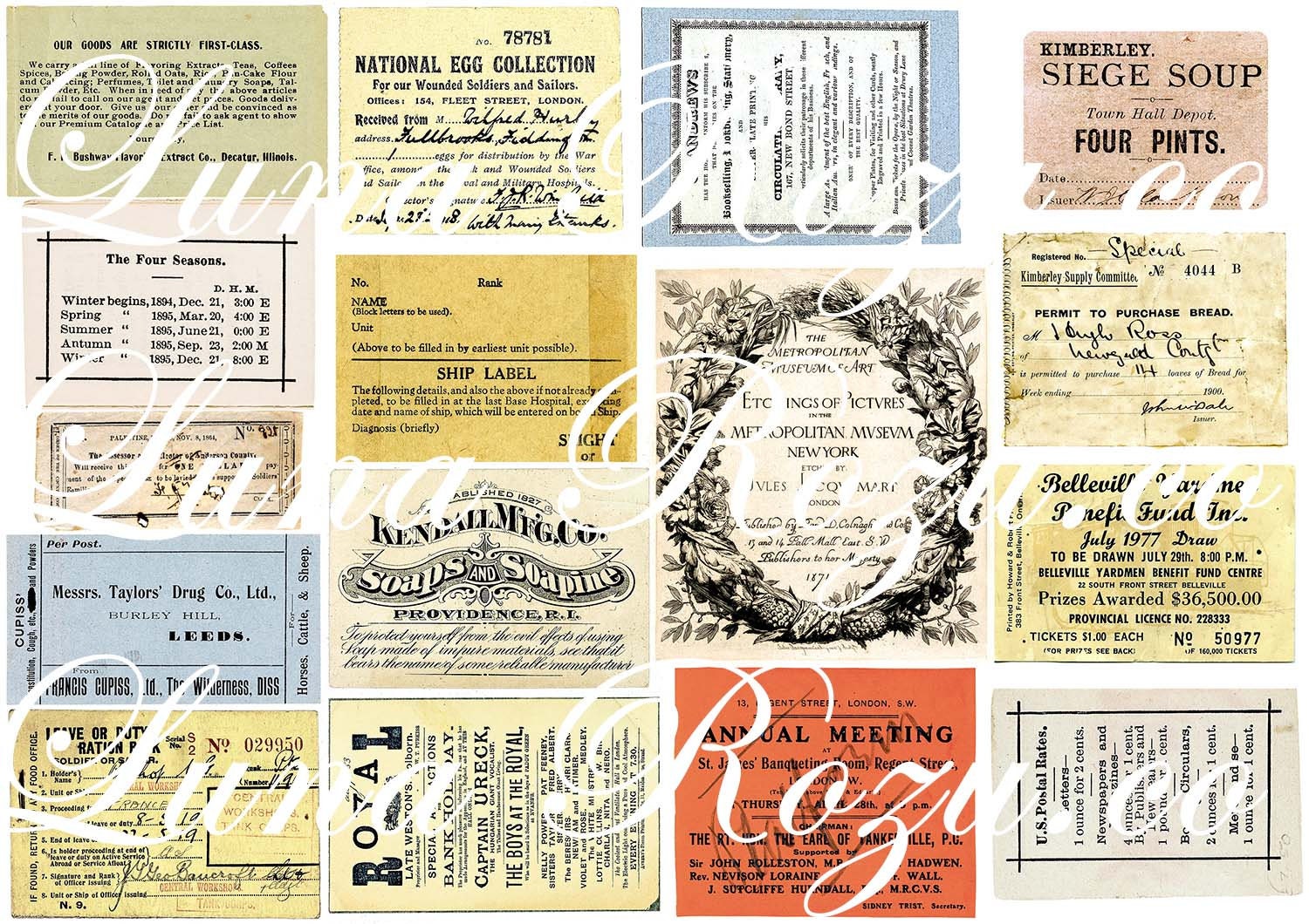 Vintage Labels - Vintage Ephemera - Digital Download, Printable for ...