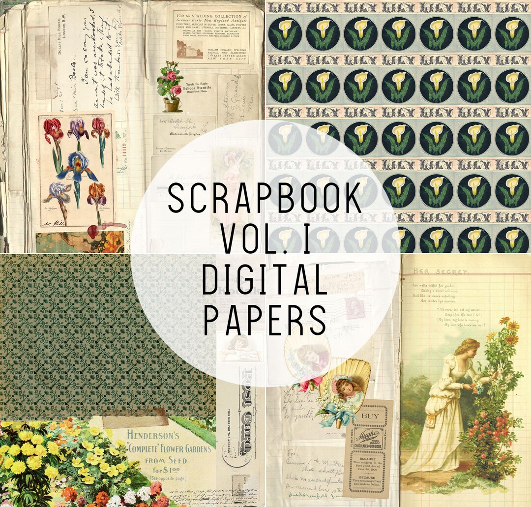 Vintage Scrapbook Style Journal Papers - Digital Download - Etsy