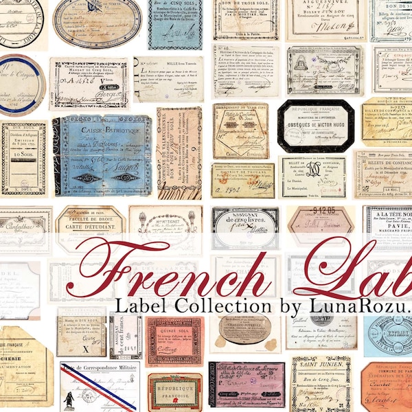 French Labels - Etsy