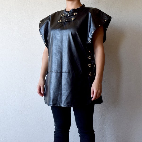 Black Leather Top - Etsy
