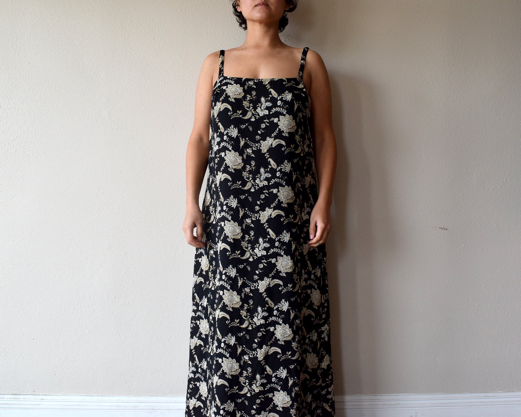 Boho Paisley Floral Long 90s Slip Dress - Etsy