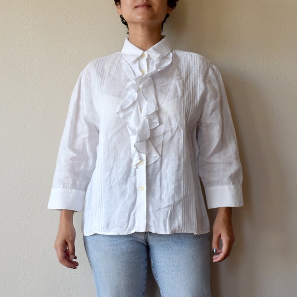 Ruffle Collar Shirt - Etsy