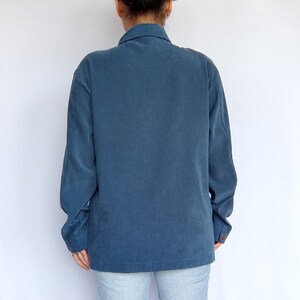 Vintage Blue Shacket With Embroidered Autumn Leaves Fall Jacket - Etsy