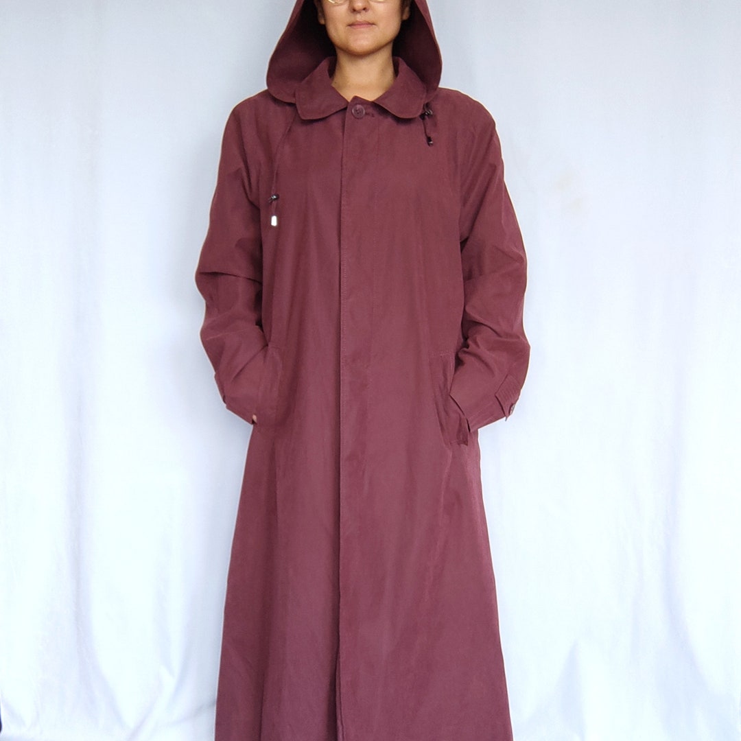 London Fog Plum Purple Long Hooded Lightweight Coat Size 16 - Etsy