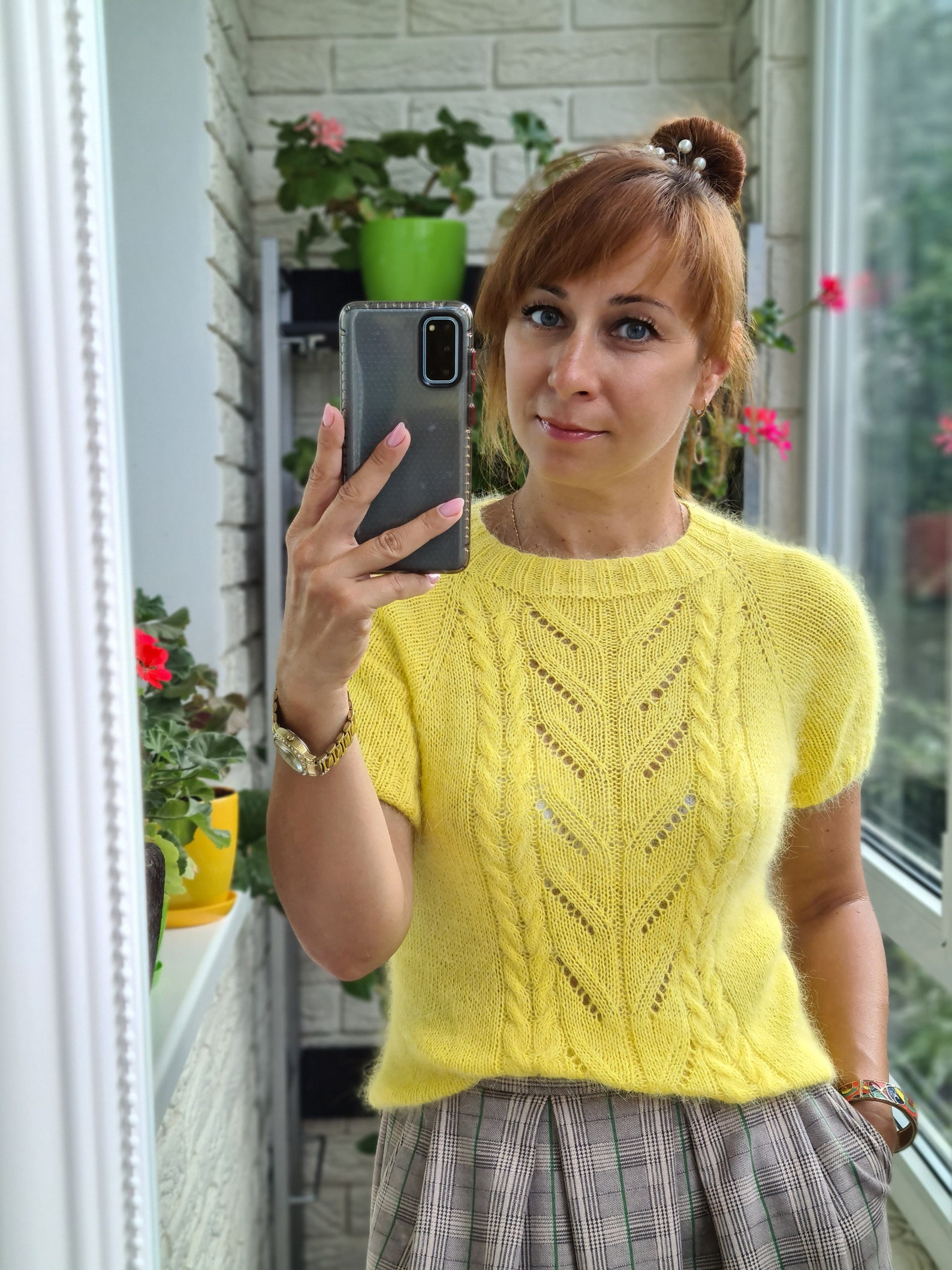 Short Sleeve Jumper. Angora Jumper. Yellow Short Sleeve - Etsy