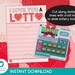 Love You A Lotto Lottery Ticket Holders Valentines Day | Etsy