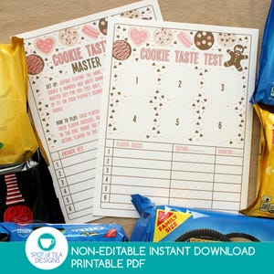 Cookie Taste Test Printable Game | Cookie Exchange Printable | Party ...