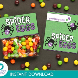 Spider Eggs Halloween Bag Toppers | Halloween Treat Bags | Halloween ...