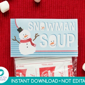 Snowman Soup Christmas Bag Toppers | Christmas Treat Bags | Christmas ...