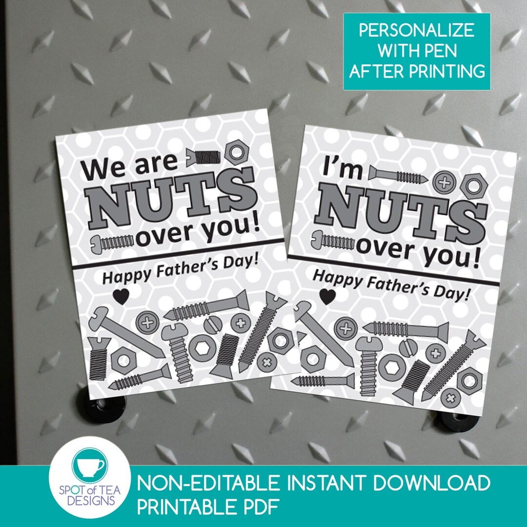 Nuts Over You Gift Tag - General | Father's Day Tag | Father's Day Gift ...