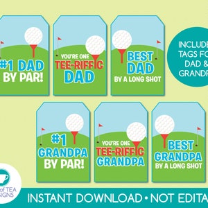 Father's Day Golf Gift Tags | Father's Day Tag | Father's Day Gift ...