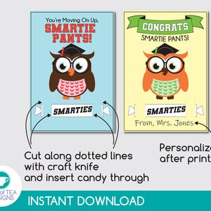 Last Day of School Smartie Pants Owl Teacher Version Last | Etsy