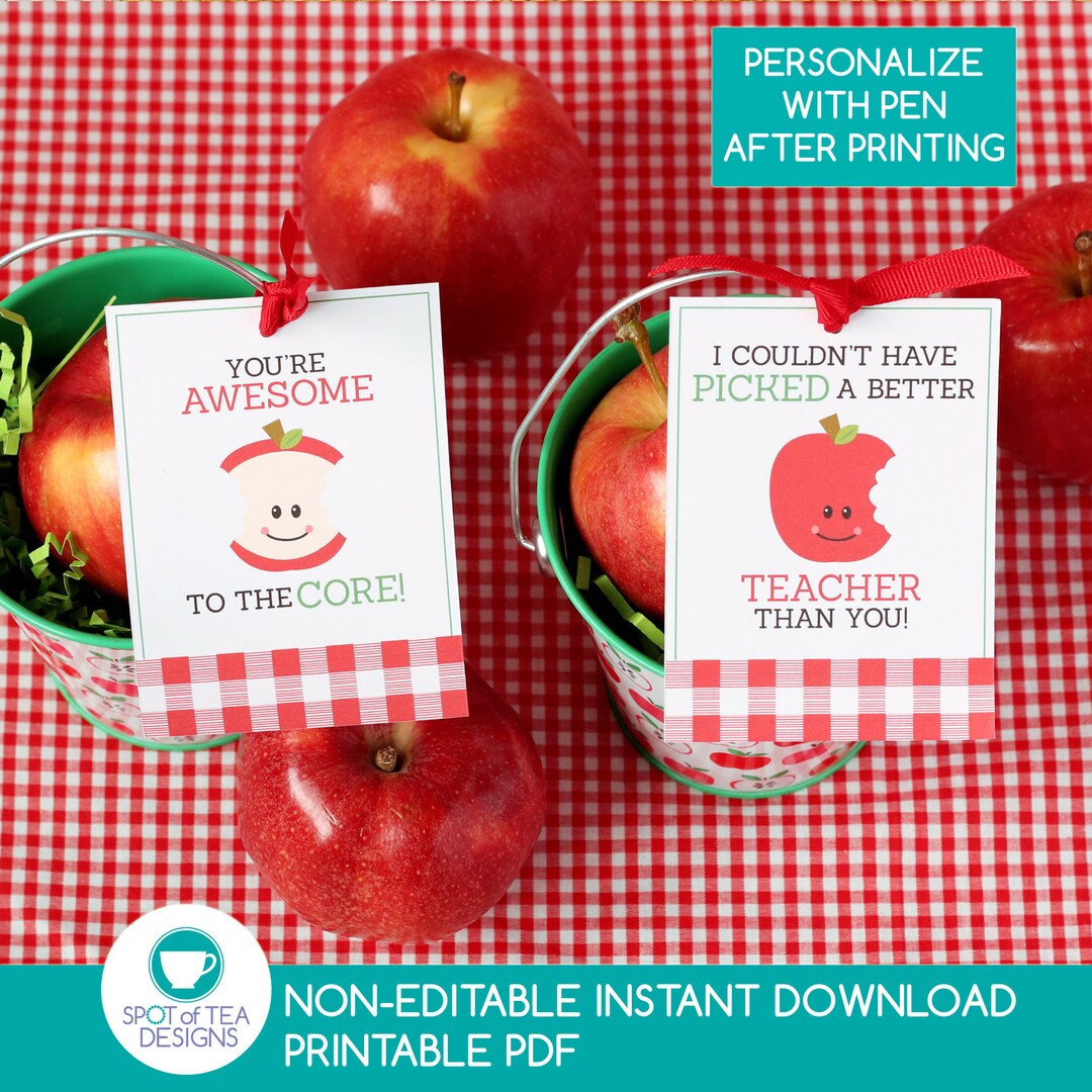 Apple Teacher Appreciation Tag | Teacher Appreciation Gift | Teacher ...