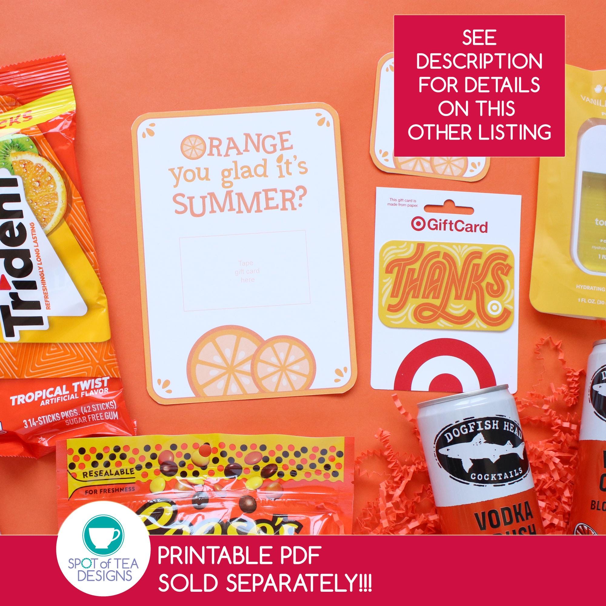 Orange You Glad Favor Tags | Last Day of School | Teacher Appreciation ...