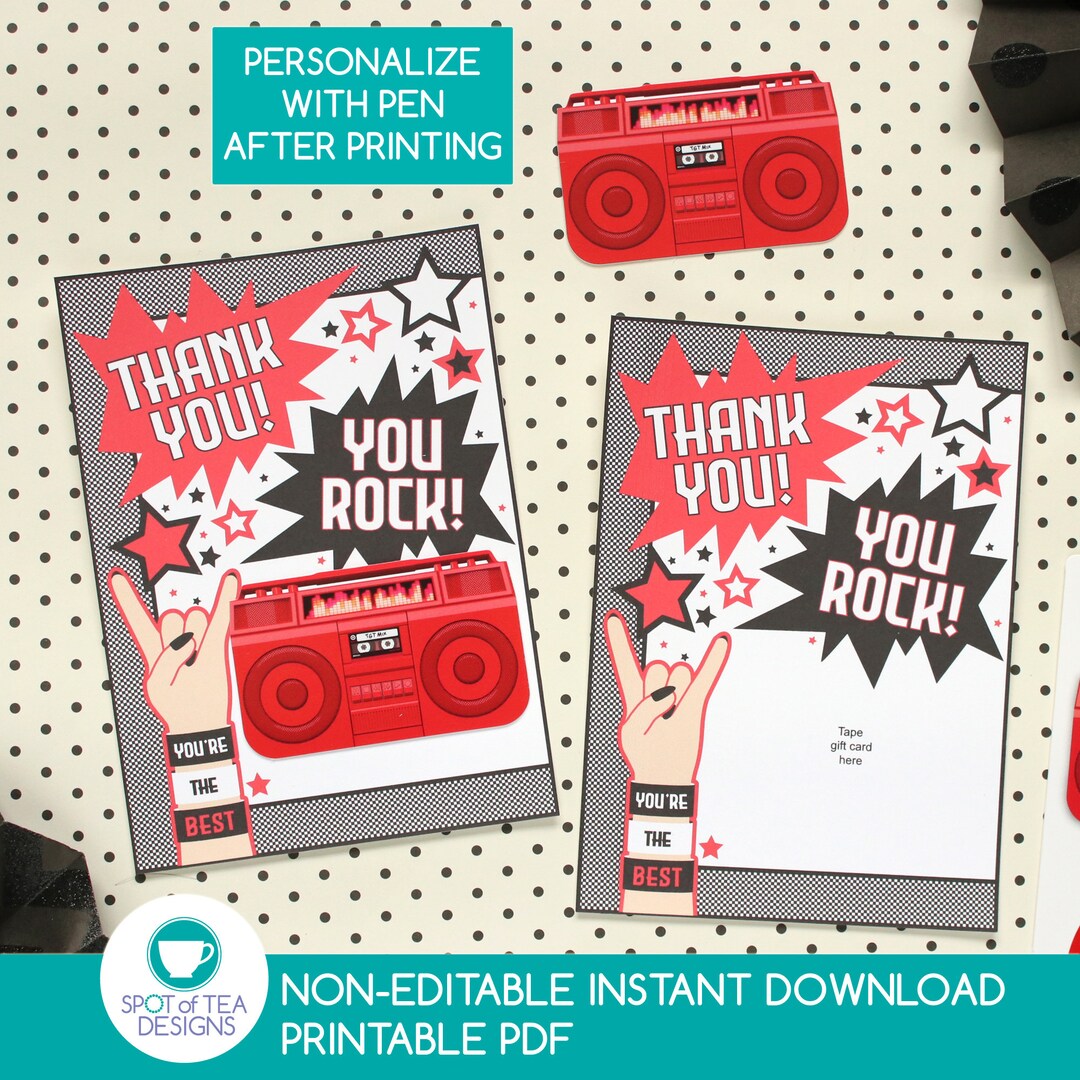 You Rock Thank You Gift Card Holder | Teacher Appreciation Gift ...