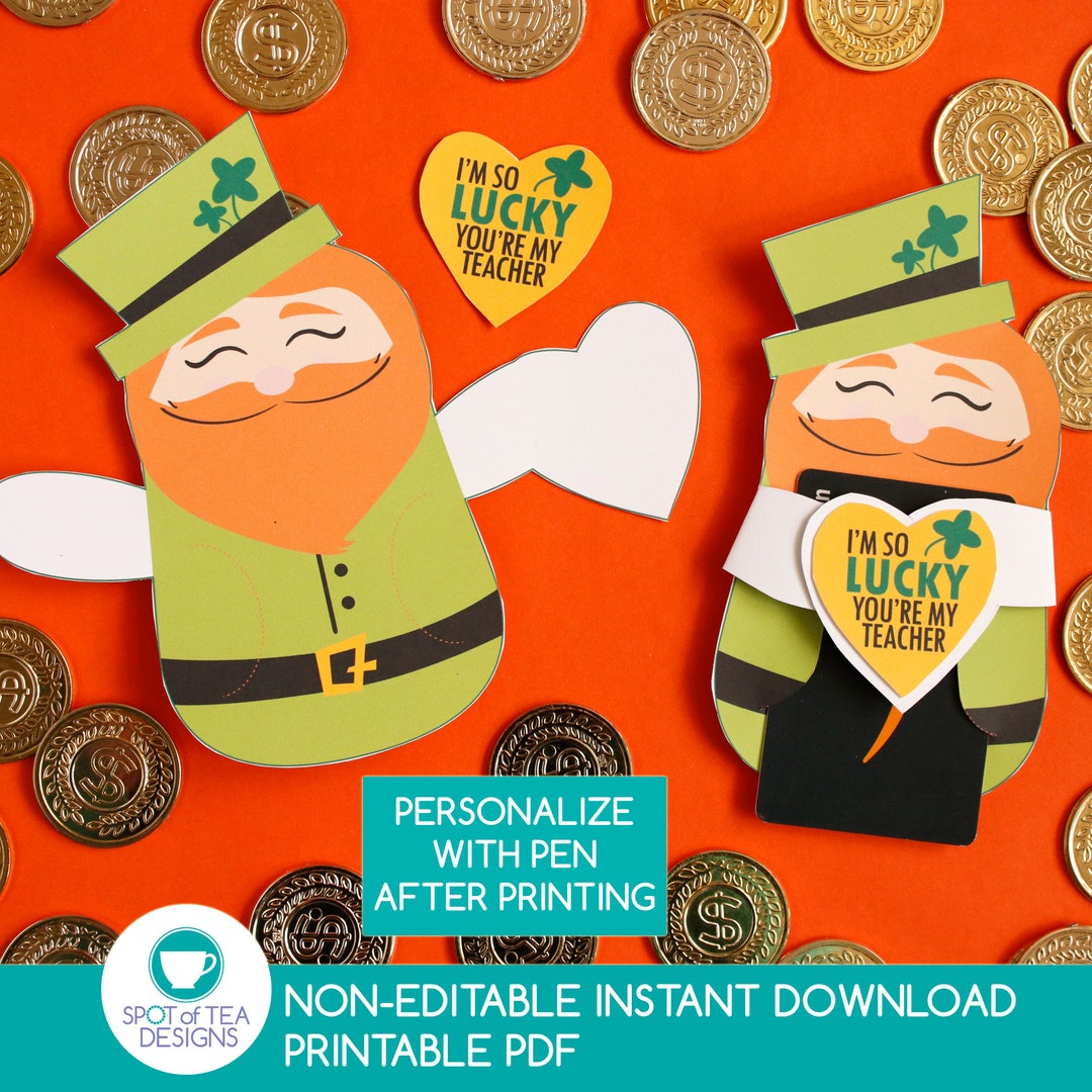 Leprechaun Gift Card Hugger | Teacher Appreciation Printable | St ...