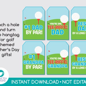 Father's Day Golf Gift Tags | Father's Day Tag | Father's Day Gift ...