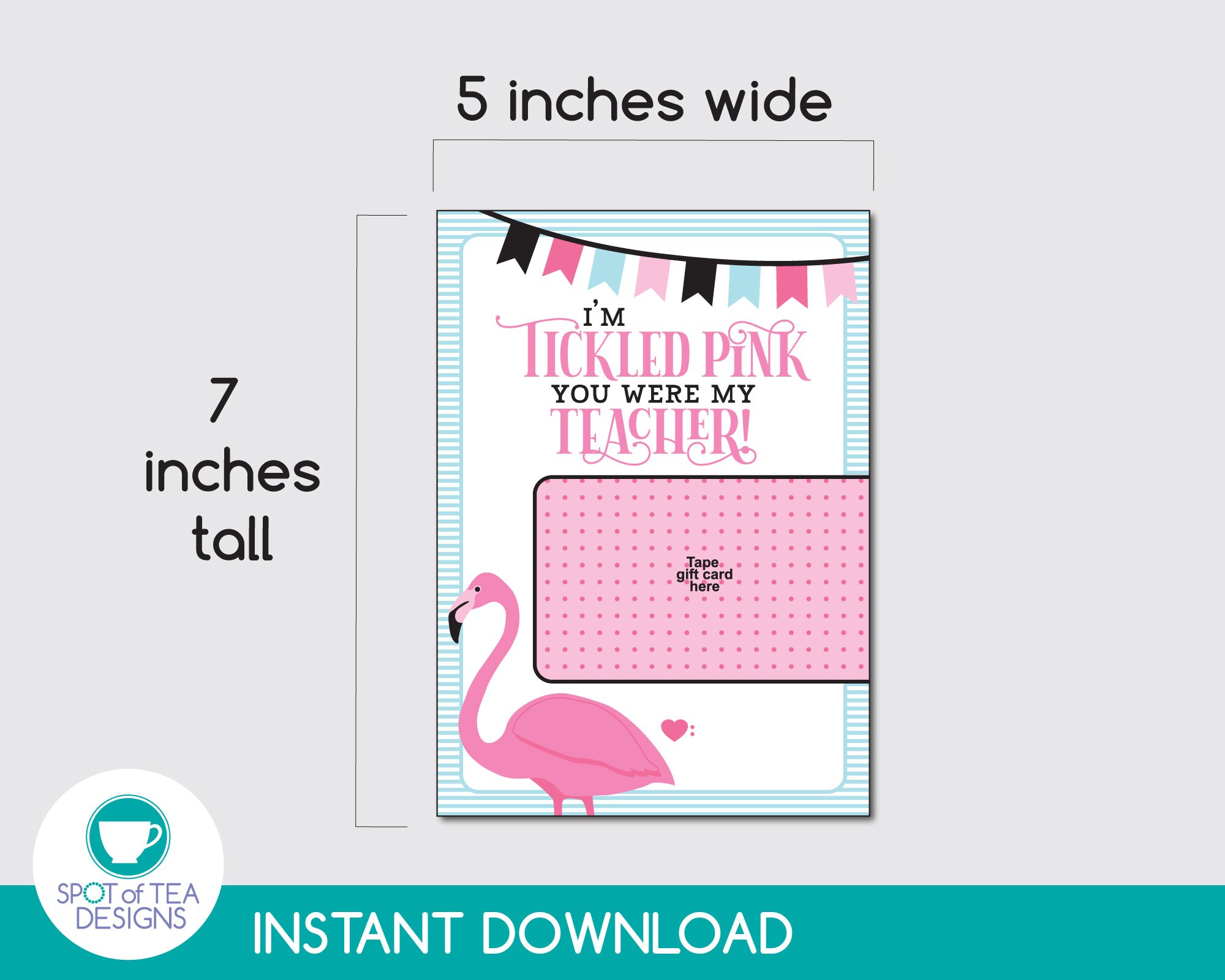 Tickled Pink Gift Card Holder Last Day of School Gift | Etsy