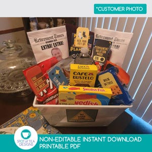 No Work Zone Happy Retirement Gift Basket Printable Kit (PDF Digital ...