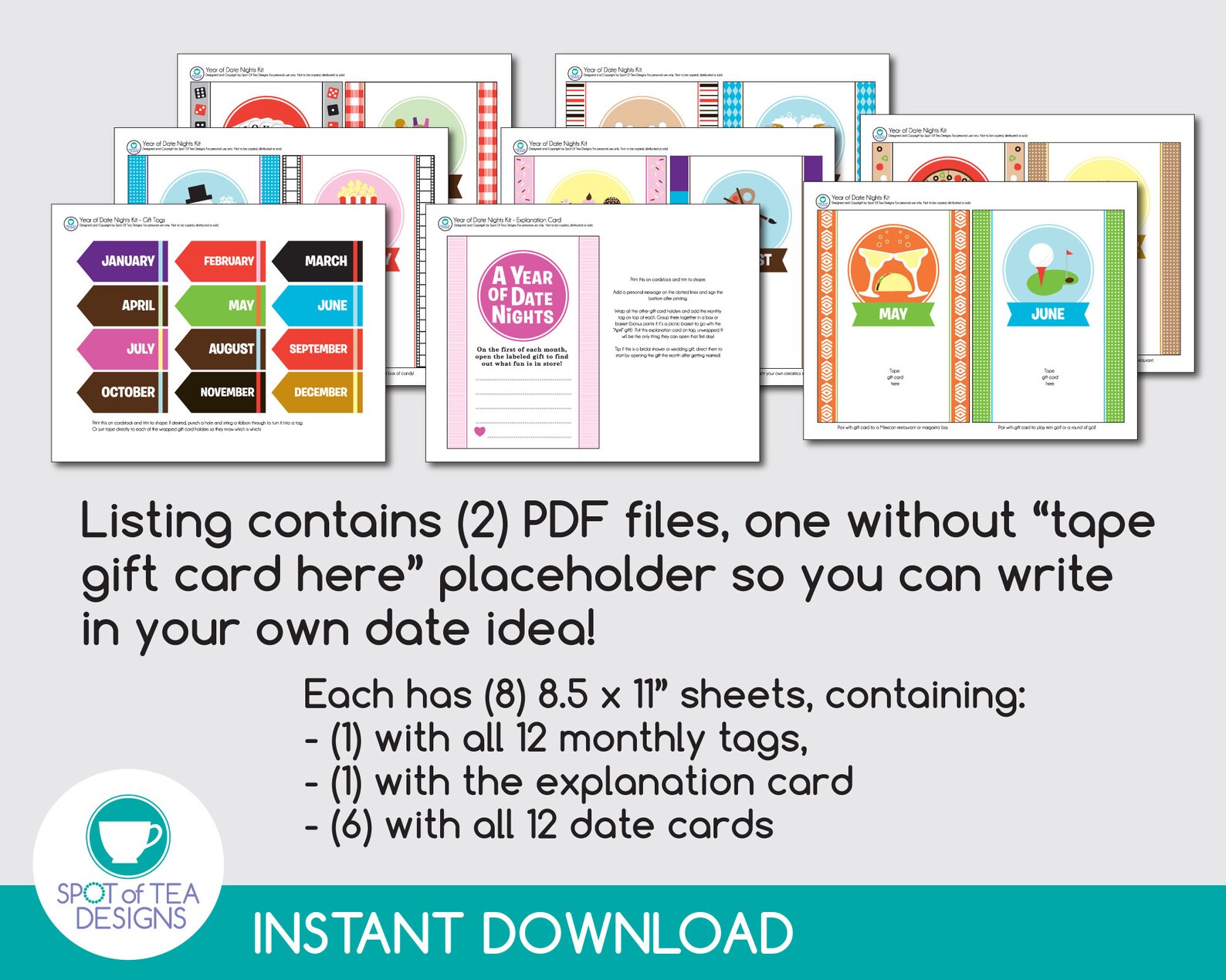 Year of Date Nights Kit Date Night Kit Bridal Shower Gift - Etsy
