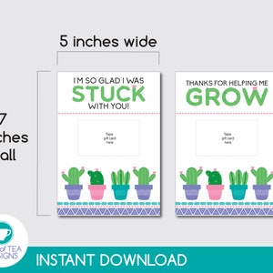 Cactus Teacher Appreciation Gift Card Holder | Teacher Appreciation ...