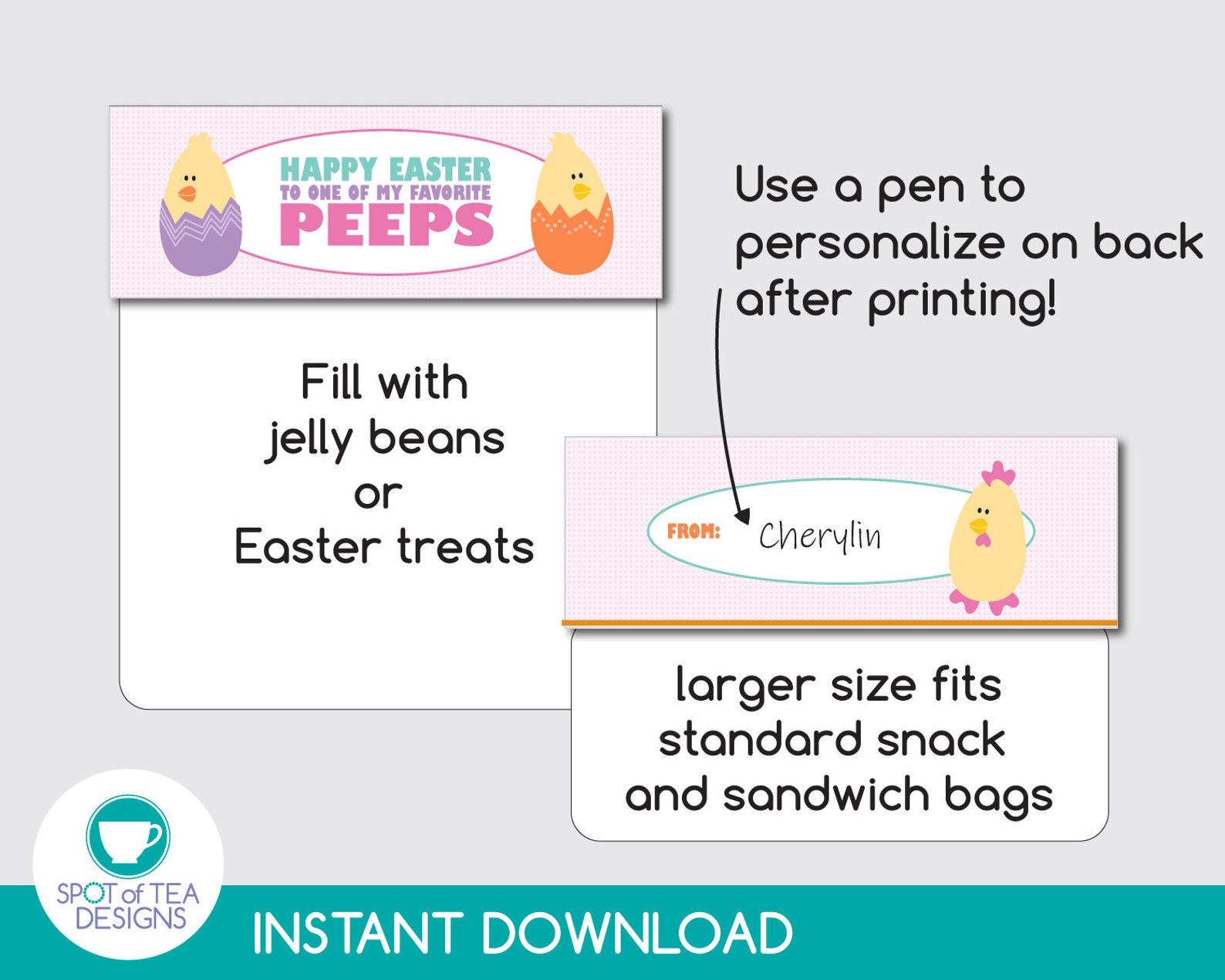 Peeps Easter Bag Topper Easter Treat Bag Topper Party Bag - Etsy