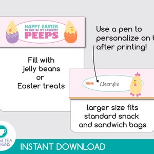 Peeps Easter Bag Topper Easter Treat Bag Topper Party Bag | Etsy