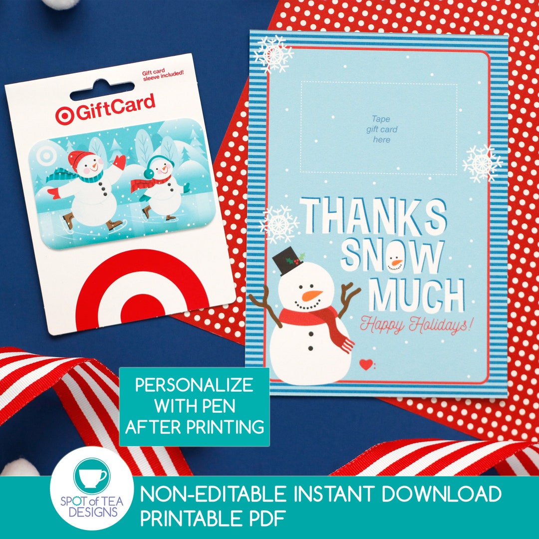 Thanks Snow Much Gift Card Holder | Happy Holidays Teacher Appreciation ...