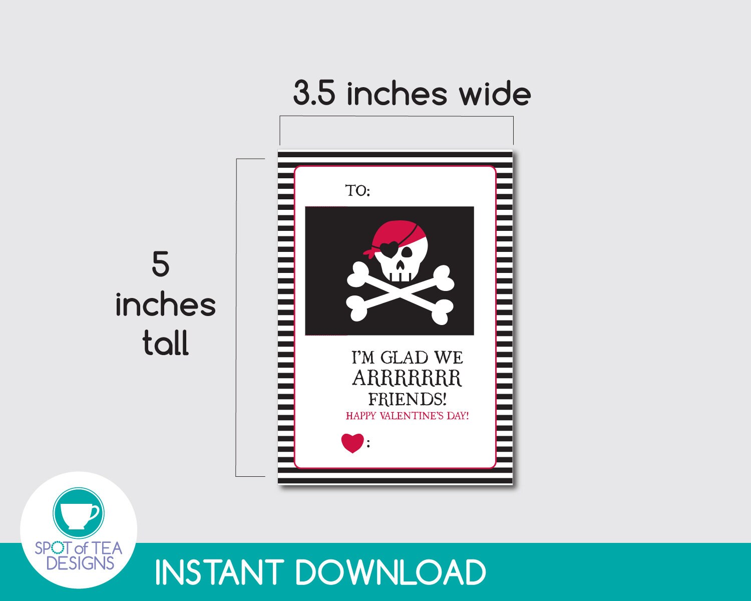 Pirate Valentines Pencil Holder Cards Valentines Printables | Etsy