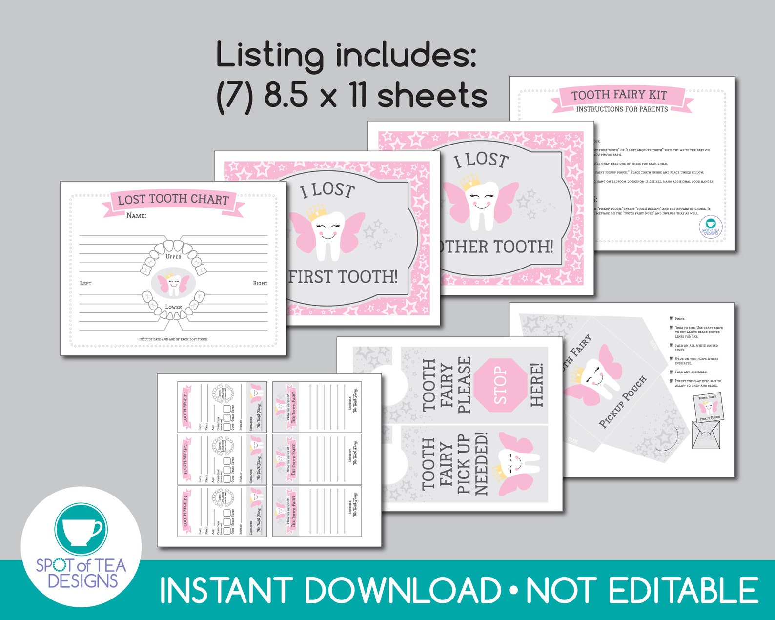 Tooth Fairy Kit Girl Tooth Fairy Printables Tooth Fairy - Etsy