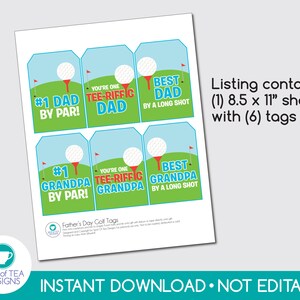 Father's Day Golf Gift Tags | Father's Day Tag | Father's Day Gift ...