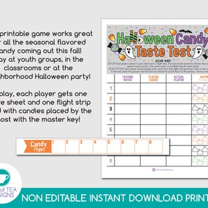 Halloween Candy Taste Test Game: Halloween Printable Party Activity ...