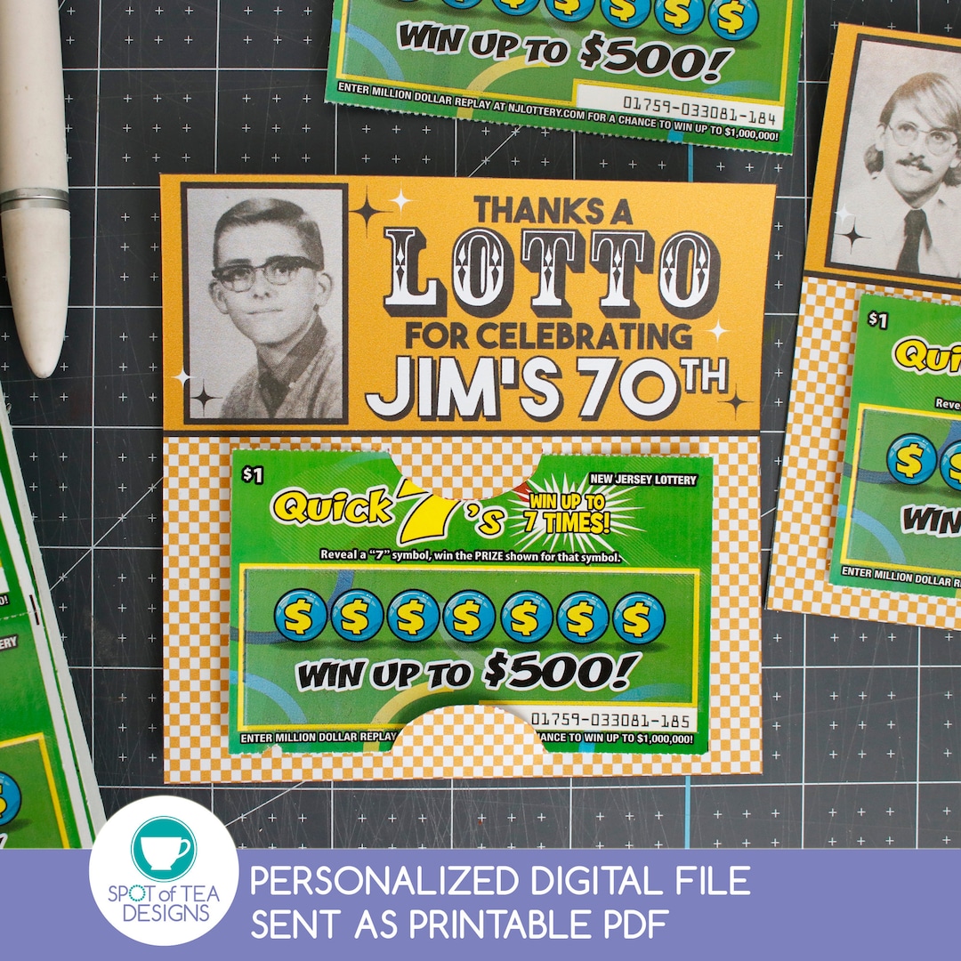 Personalized Milestone Birthday Lottery Ticket Holder: Custom Photo ...