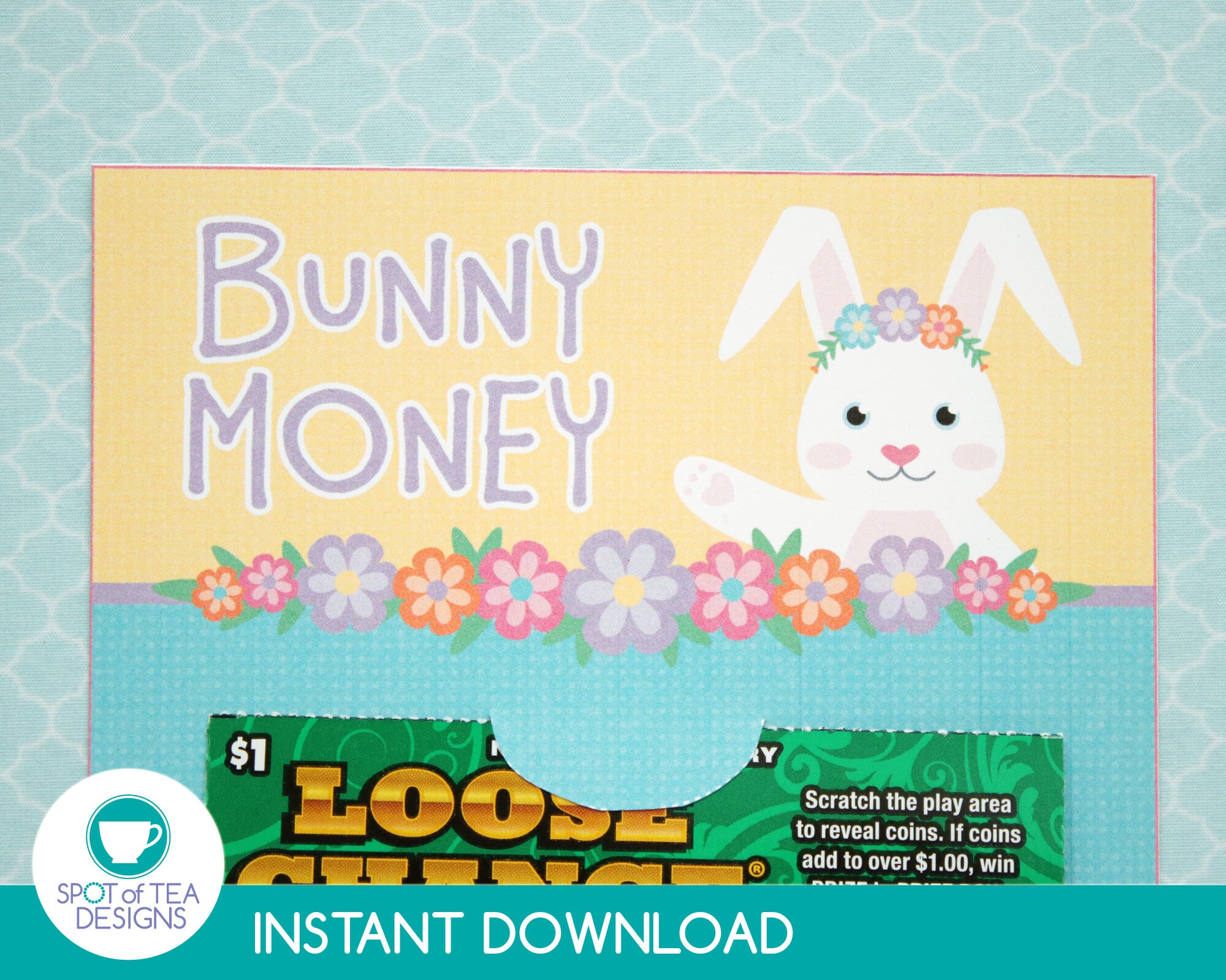 Bunny Money Easter Lottery Ticket Holder Easter Printable - Etsy