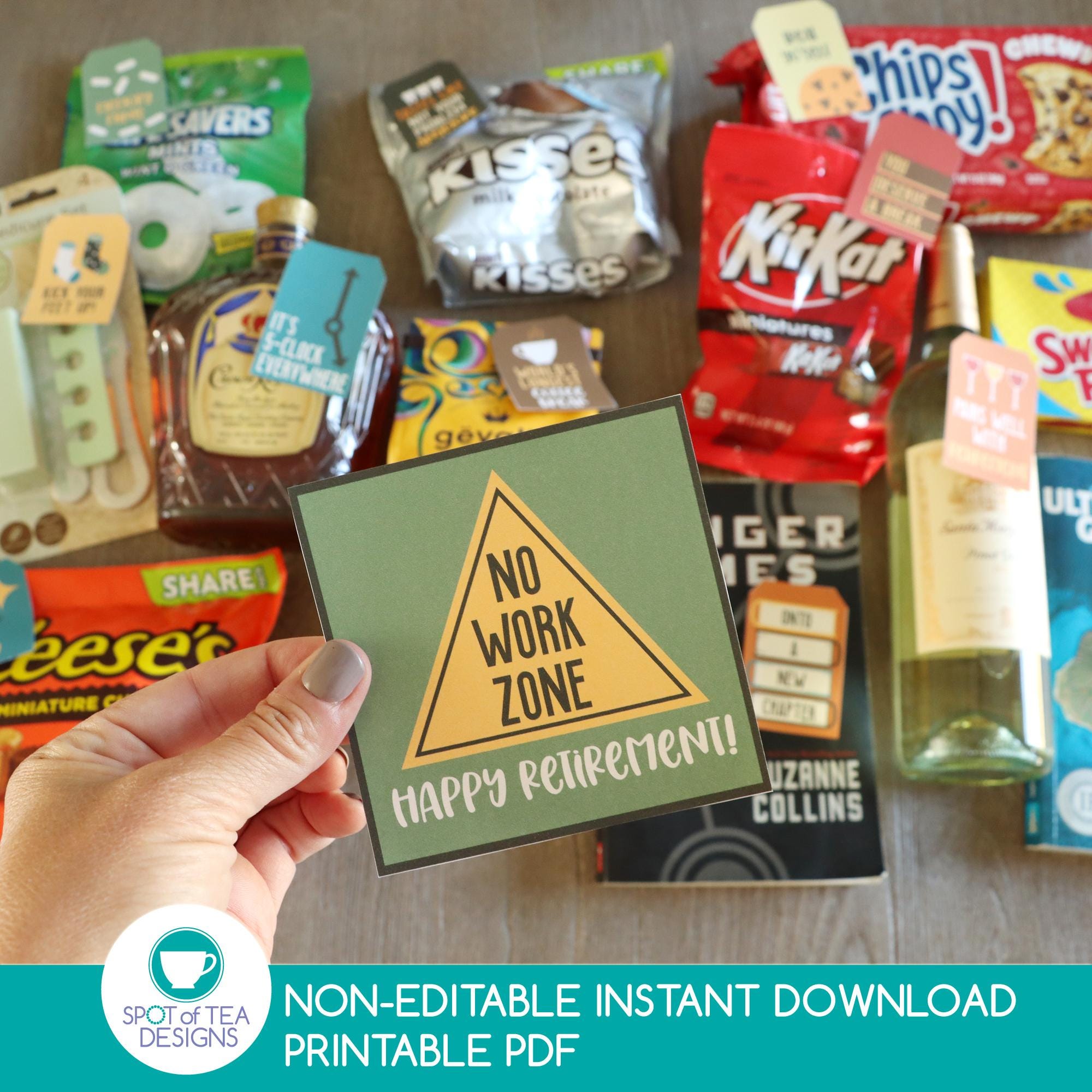 No Work Zone Happy Retirement Gift Basket Printable Kit (PDF Digital ...