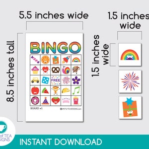 Printable Rainbow Bingo Game | Printable Game | Virtual Game | Rainbow ...