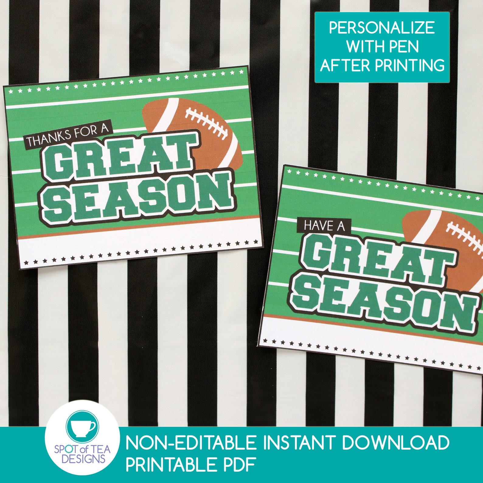 Great Season Football Favor Tags | Football Printables | Football Game ...