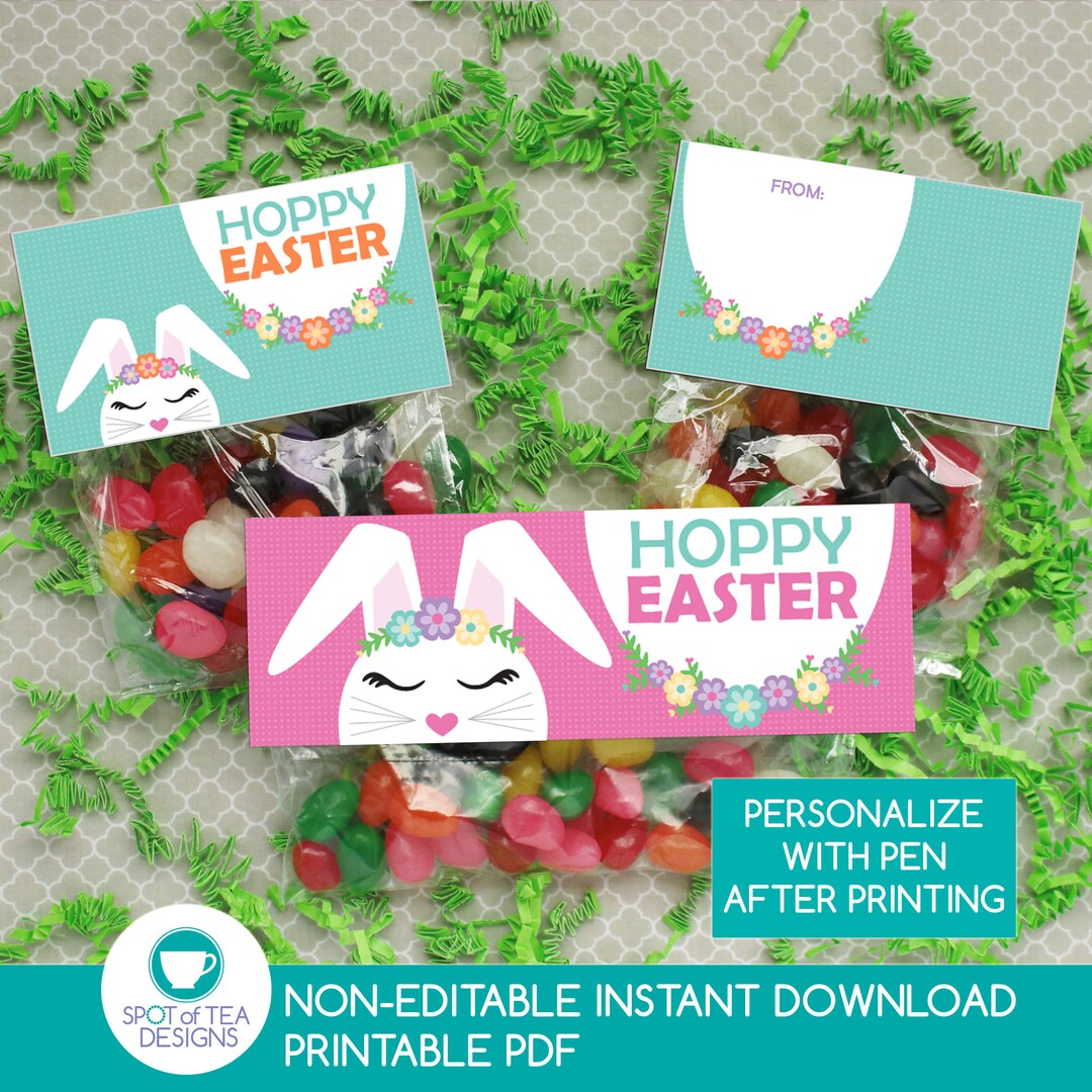 Hoppy Easter Bag Topper | Easter Treat Bag Topper | Party Bag Labels ...