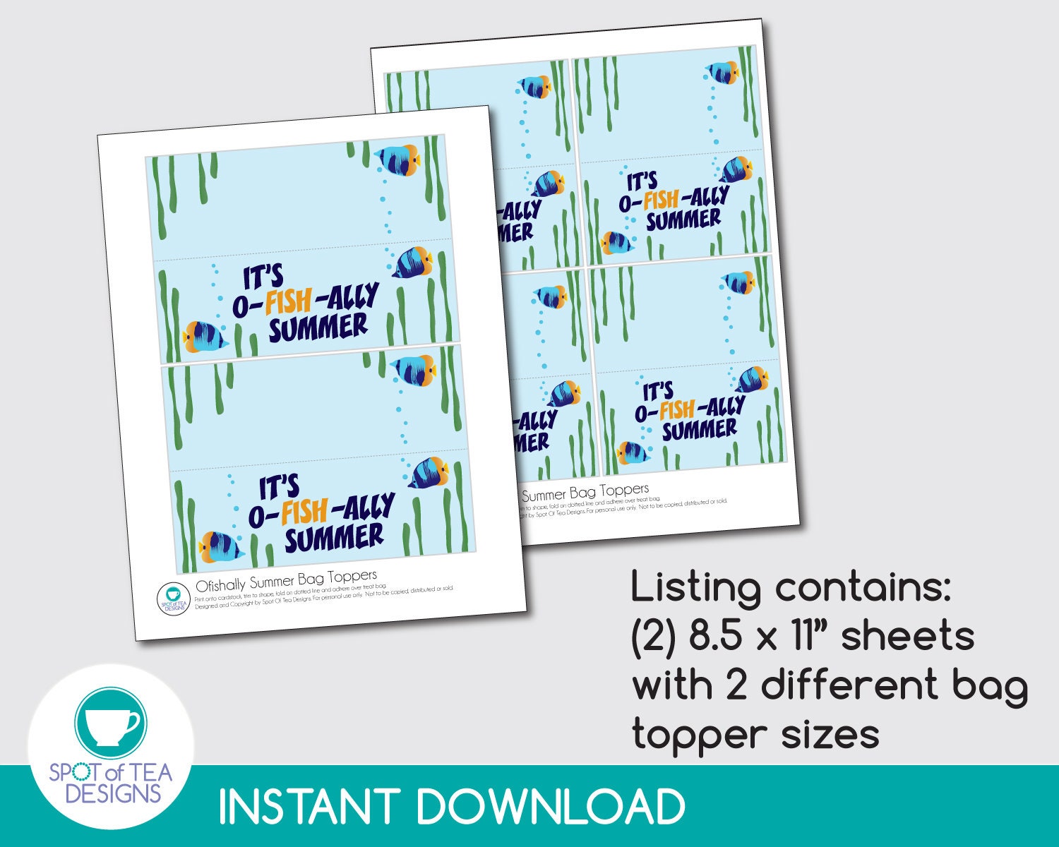 It's O-fish-ally Summer Bag Toppers Last Day of School | Etsy