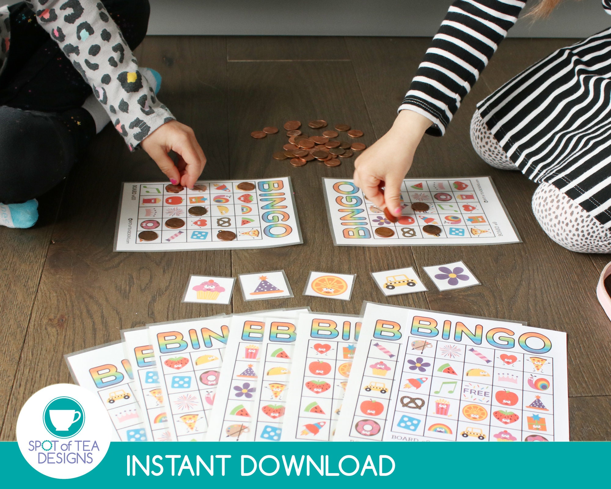 Printable Rainbow Bingo Game Printable Game Virtual Game | Etsy