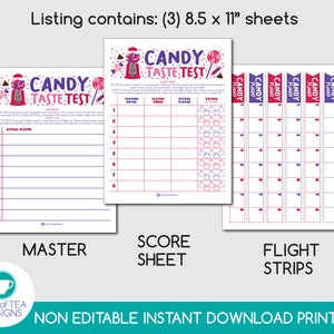 Candy Taste Test Printable Game | Printable Party Game | Candy Tasting ...