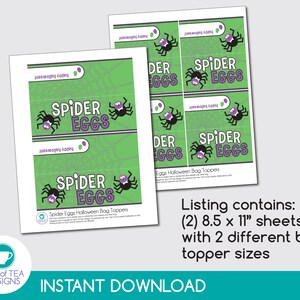 Spider Eggs Halloween Bag Toppers | Halloween Treat Bags | Halloween ...