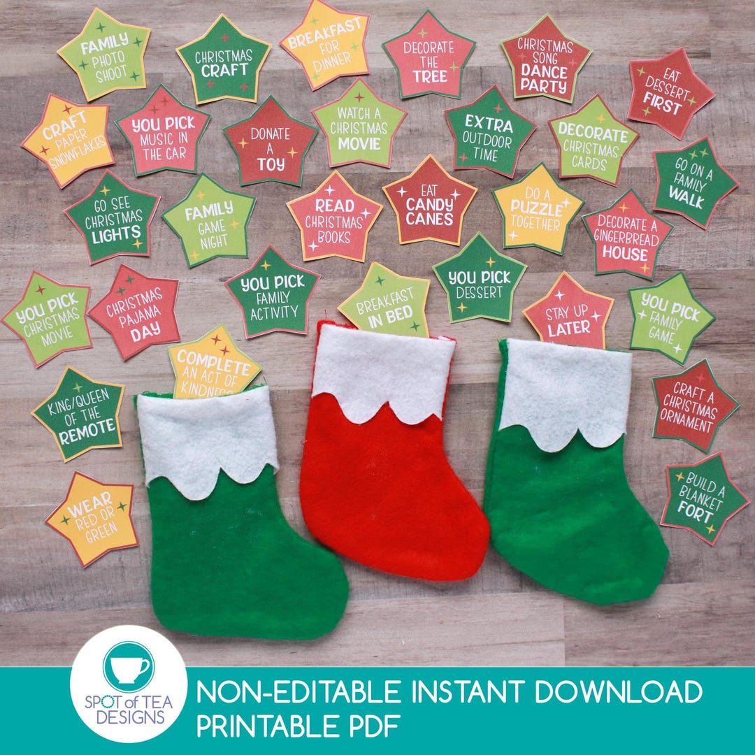 Printable Christmas Advent Tokens | Christmas Advent Coupons ...